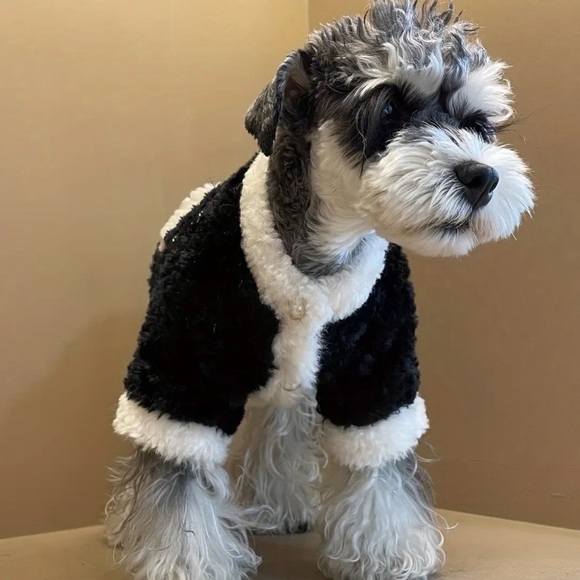 Dog | Chic Elegant Classy Classic Lux Faux Fur Pearl Black White Dog ...